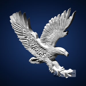 Bald Eagle in Flight - 3D STL Model for CNC/3D Printing - Animal ...