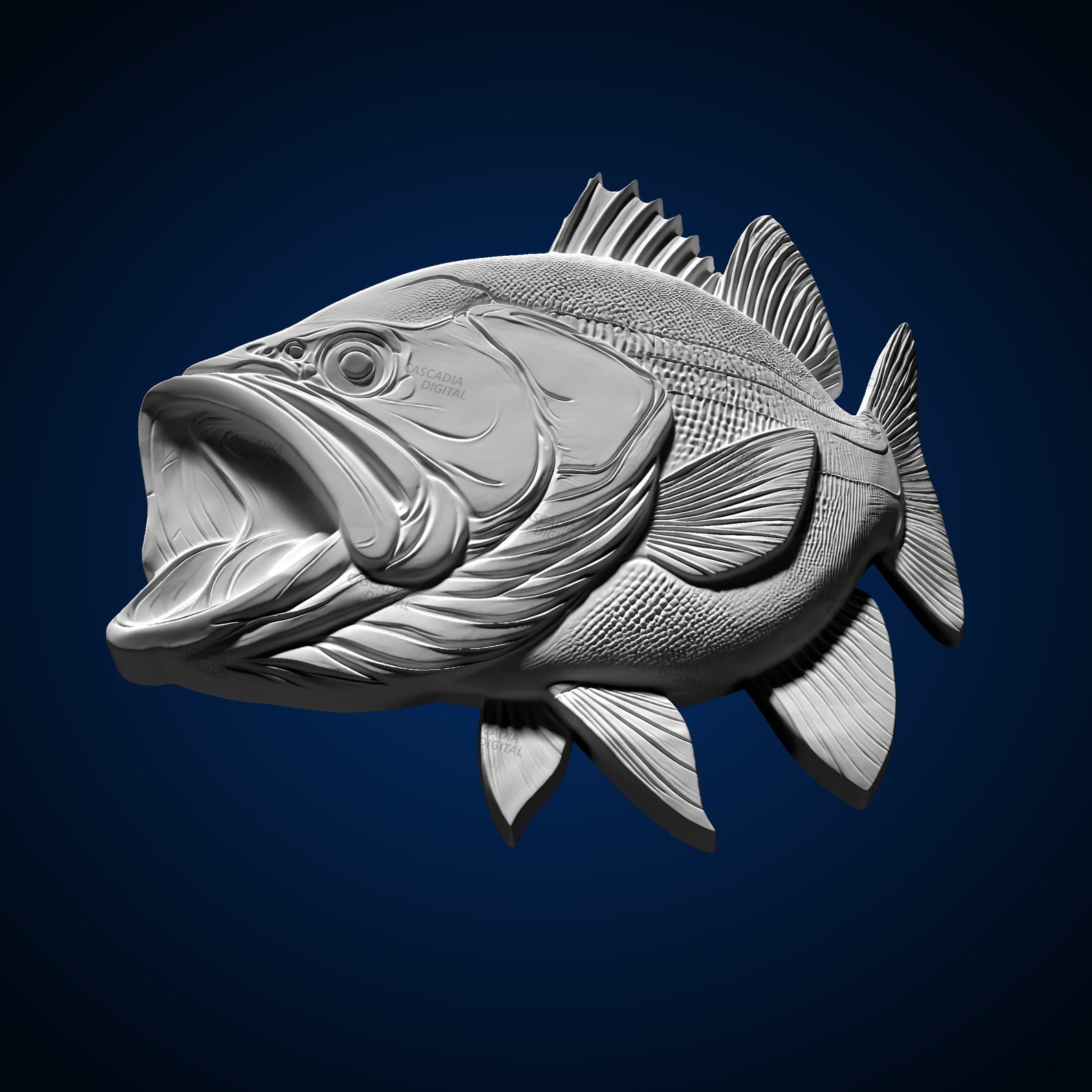 Large Mouth Bass - STL Model for CNC Router and 3D Printing - Etsy