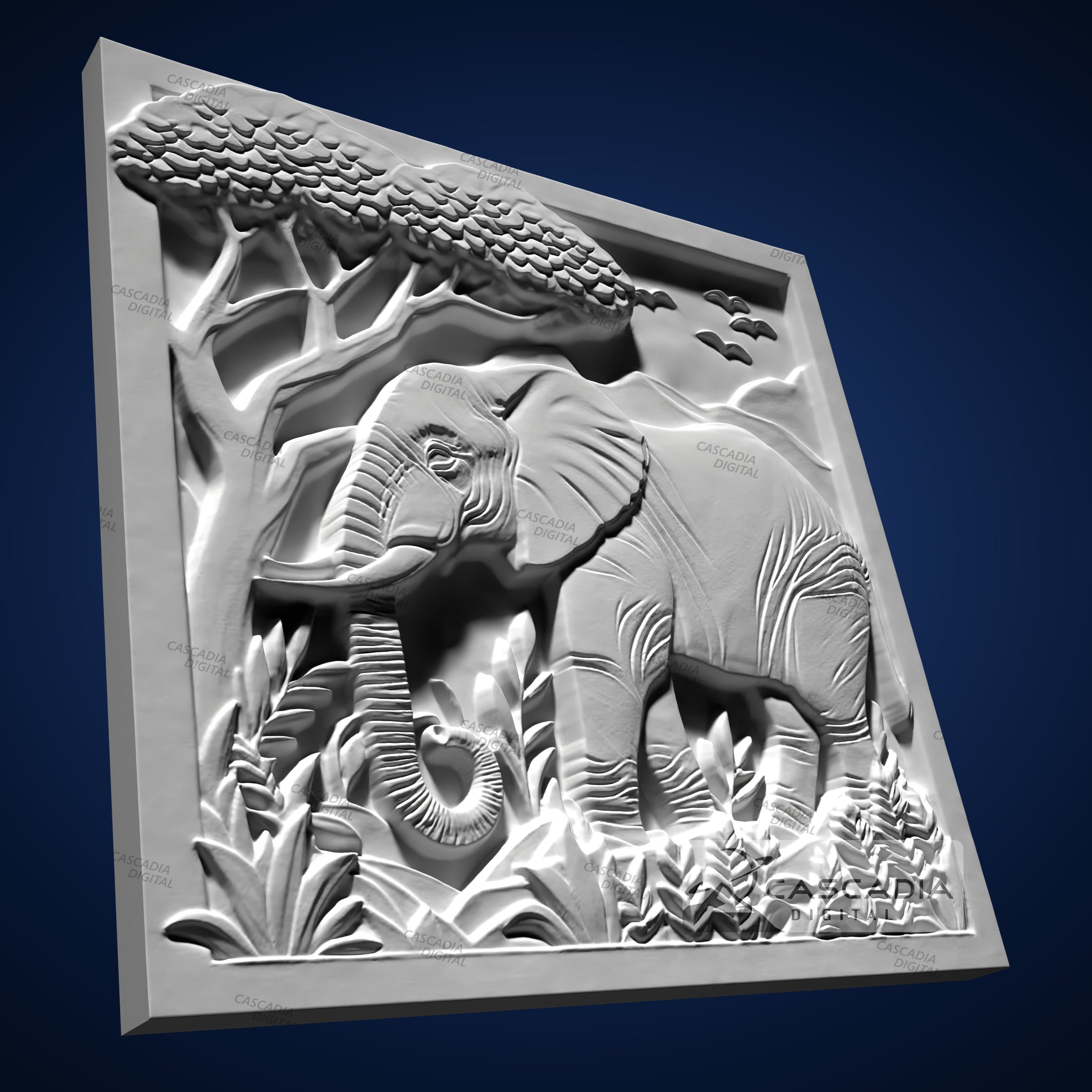 Elephant - 3D STL Model for CNC/3D Printing - Animal Wildlife Nature ...