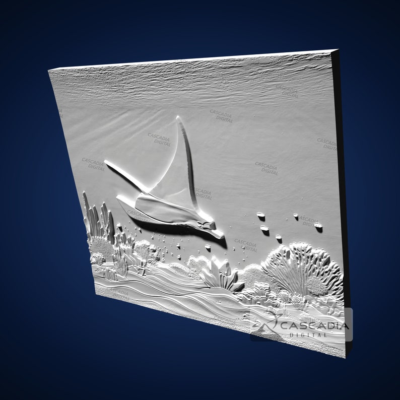 Manta Ray 3D STL File for CNC Router, 3D Print, Casting, Wood Carving ...