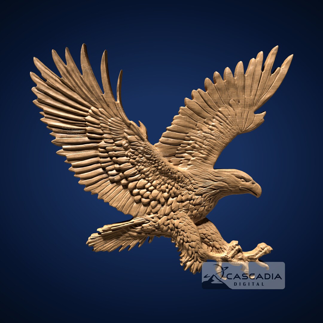 Bald Eagle in Flight - 3D STL Model for CNC/3D Printing - Animal ...