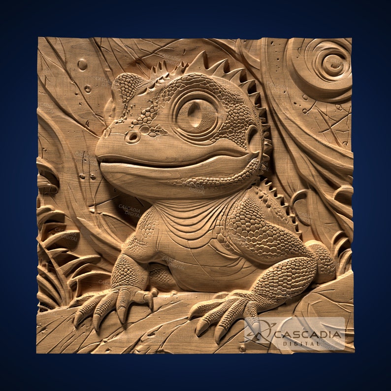 Cute Lizard Reptile 3D STL File for CNC Router, 3D Print, Casting, Wood ...