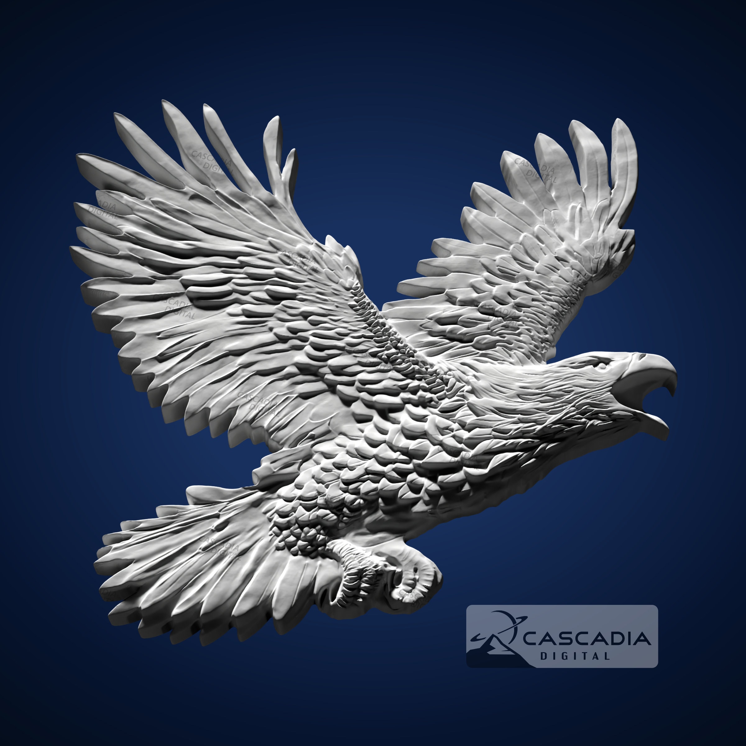 Bald Eagle in Flight - STL Model for CNC Router and 3D Printing - Etsy UK