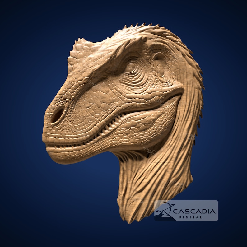 Raptor 3D STL File for CNC Router, 3D Print, Casting, Wood Carving ...