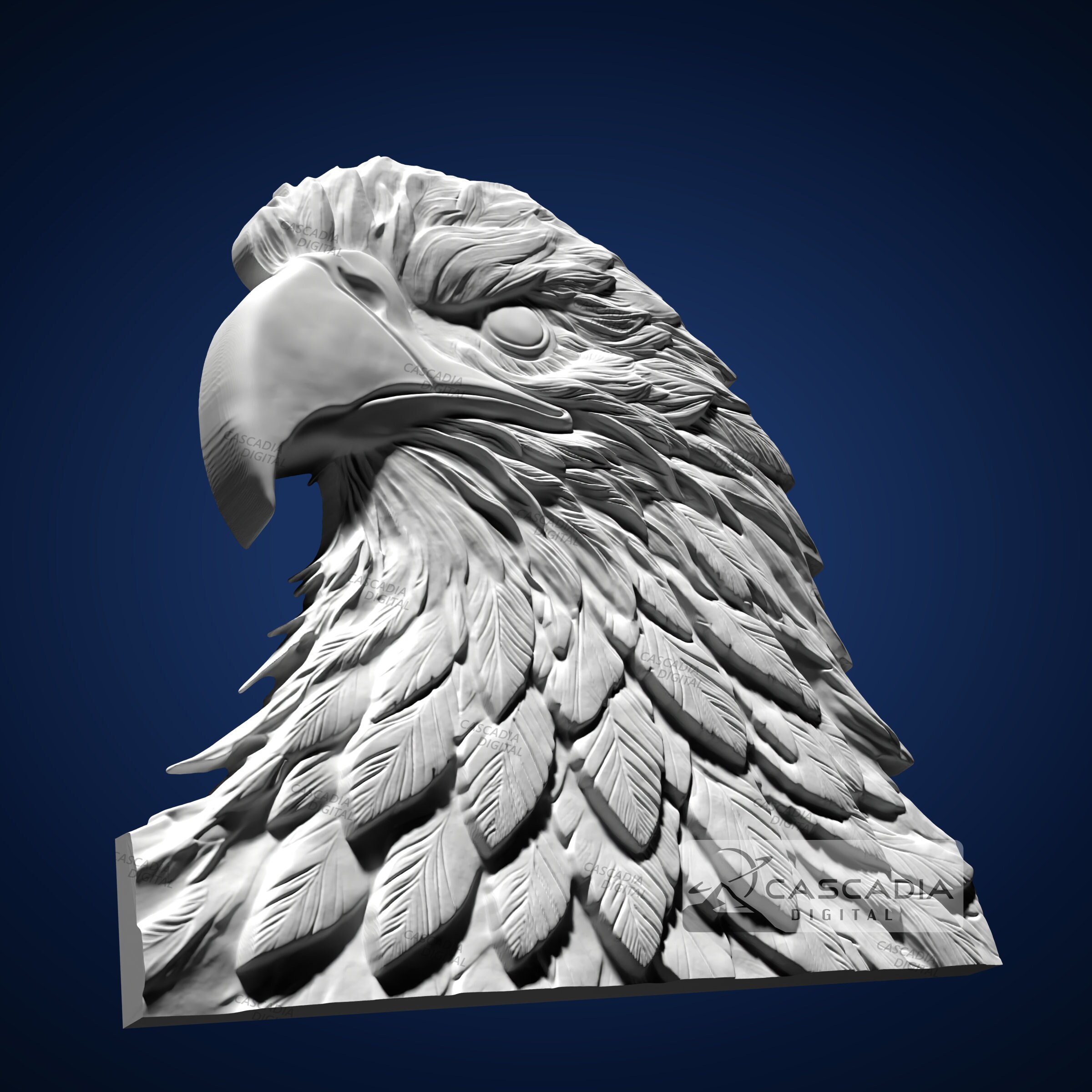 Eagle Head 3D STL File for CNC Router, 3D Print, Casting, Wood Carving ...
