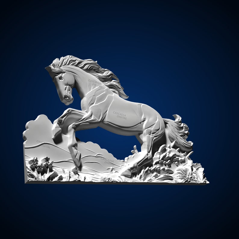 Wild Horse 3D STL File for CNC Router, 3D Print, Casting, Wood Carving ...