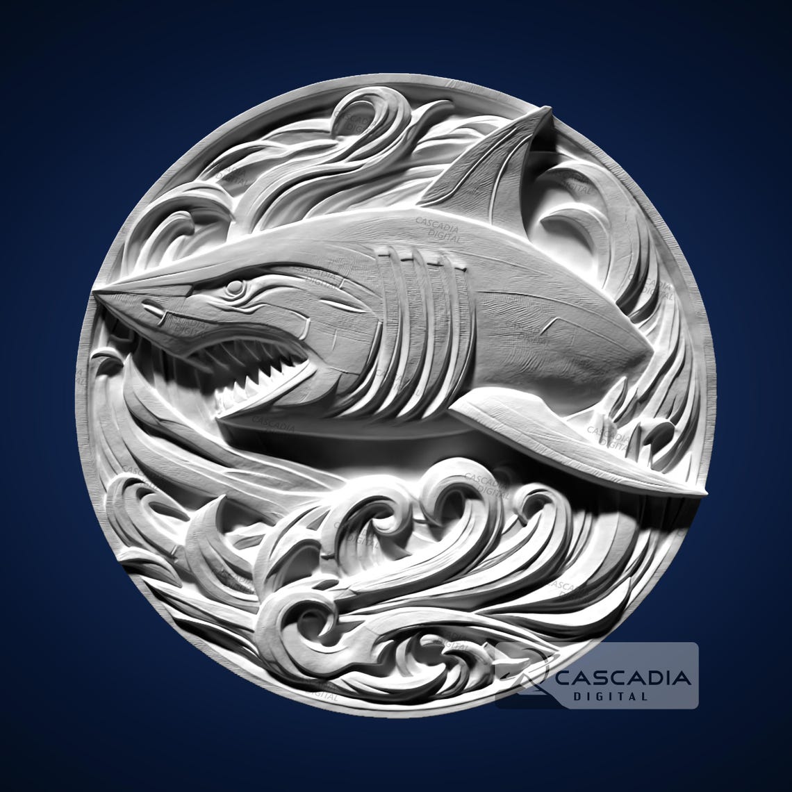 Shark Round - STL Model for CNC Router and 3D Printing - Etsy