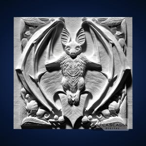 Bat 3D STL File for CNC Router, 3D Print, Casting, Wood Carving ...