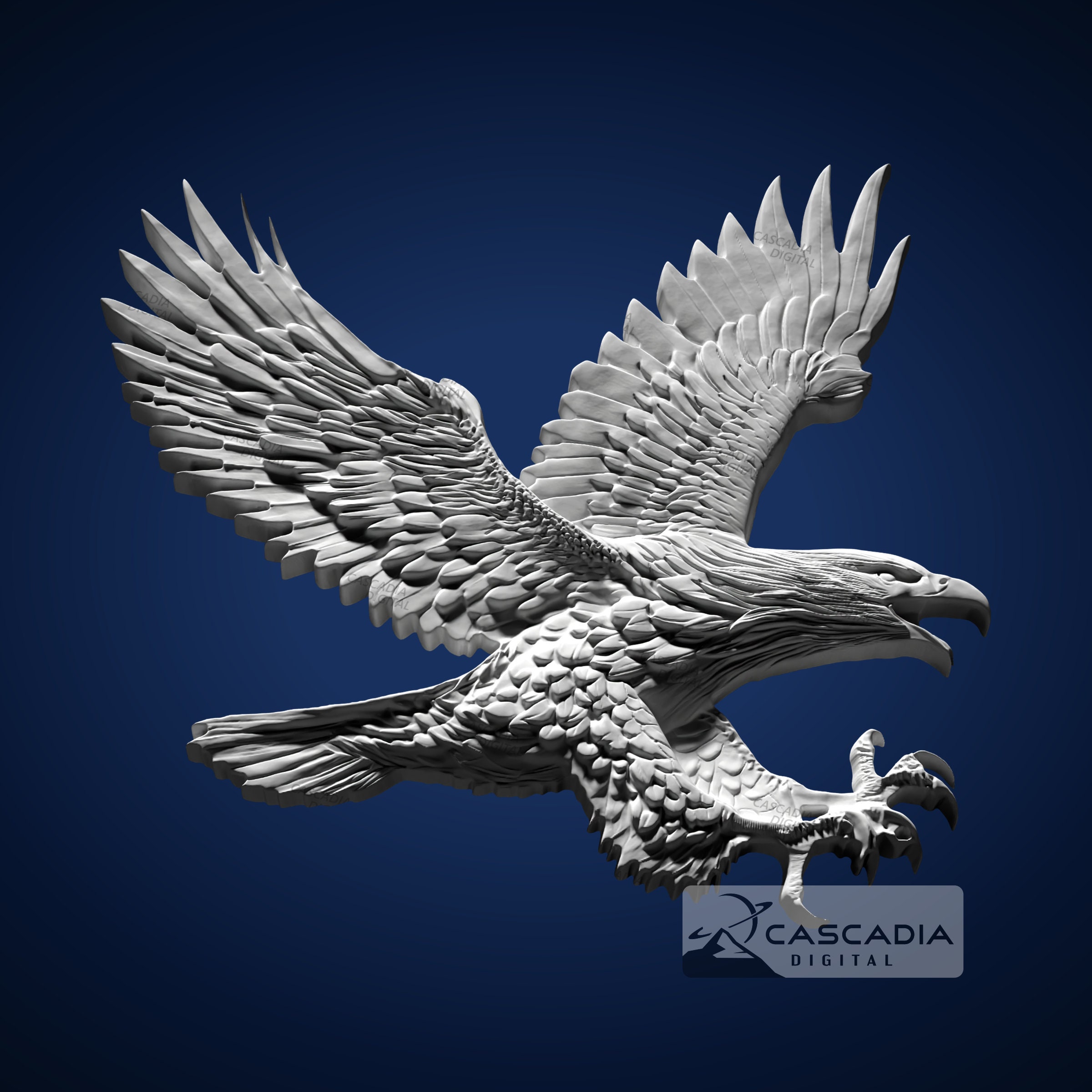 Bald Eagle in Flight - STL Model for CNC Router and 3D Printing - Etsy