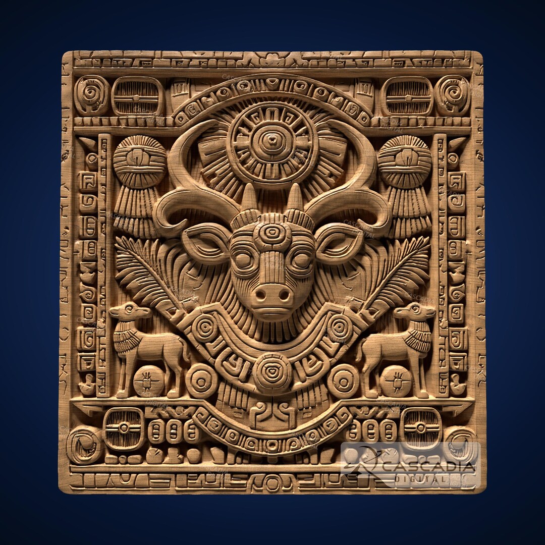 Deer Aztec 3D STL File for CNC Router, 3D Print, Casting, Wood Carving ...