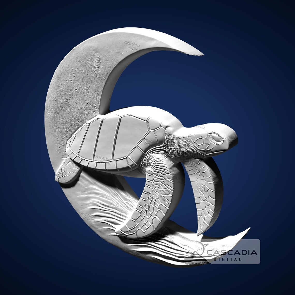 Sea Turtle Moon - STL Model for CNC Router and 3D Printing - Etsy