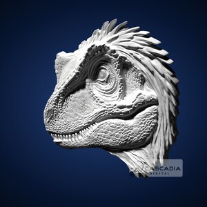 Raptor Head 3D STL File for CNC Router, 3D Print, Casting, Wood Carving ...