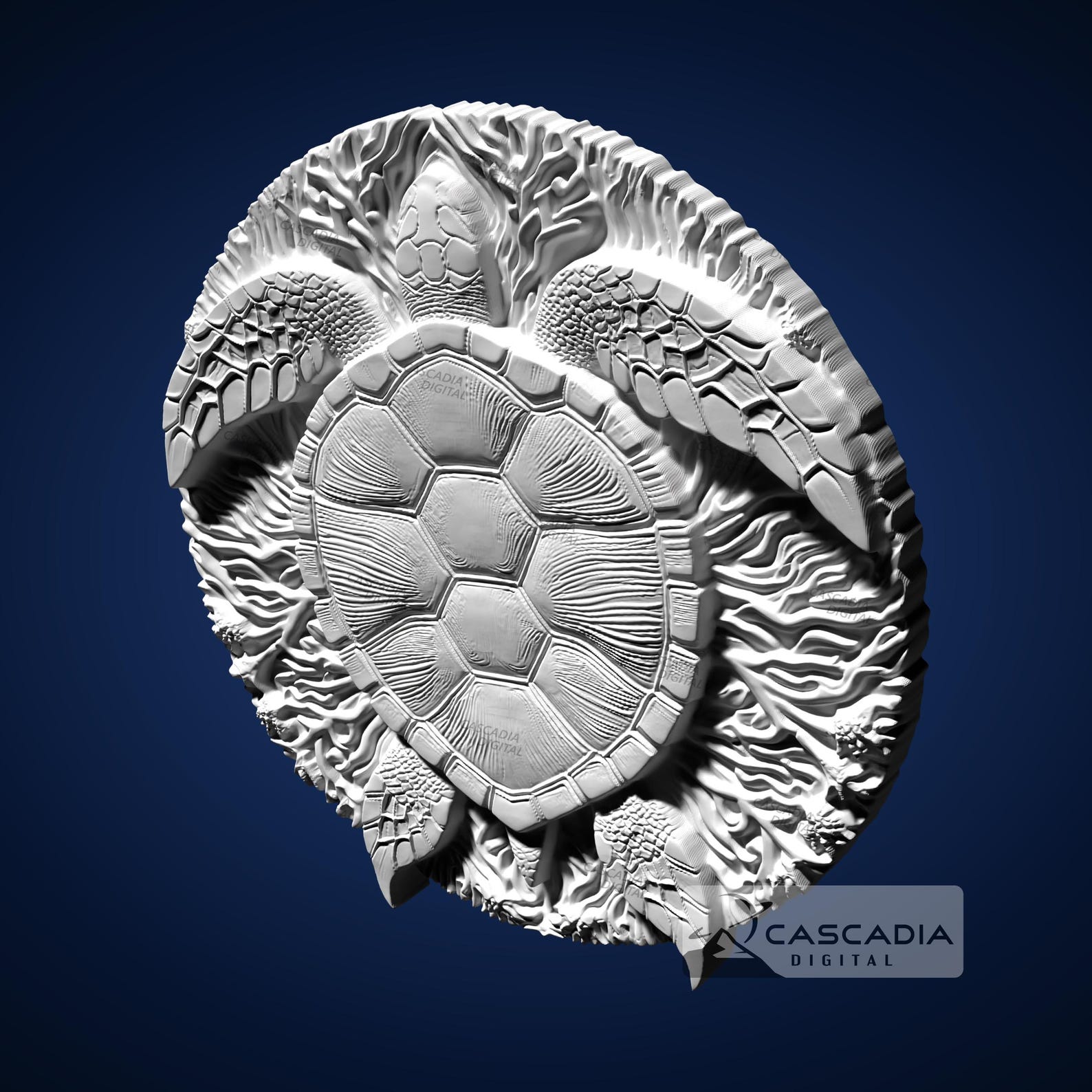 Sea Turtle Round - STL Model for CNC Router and 3D Printing - Etsy