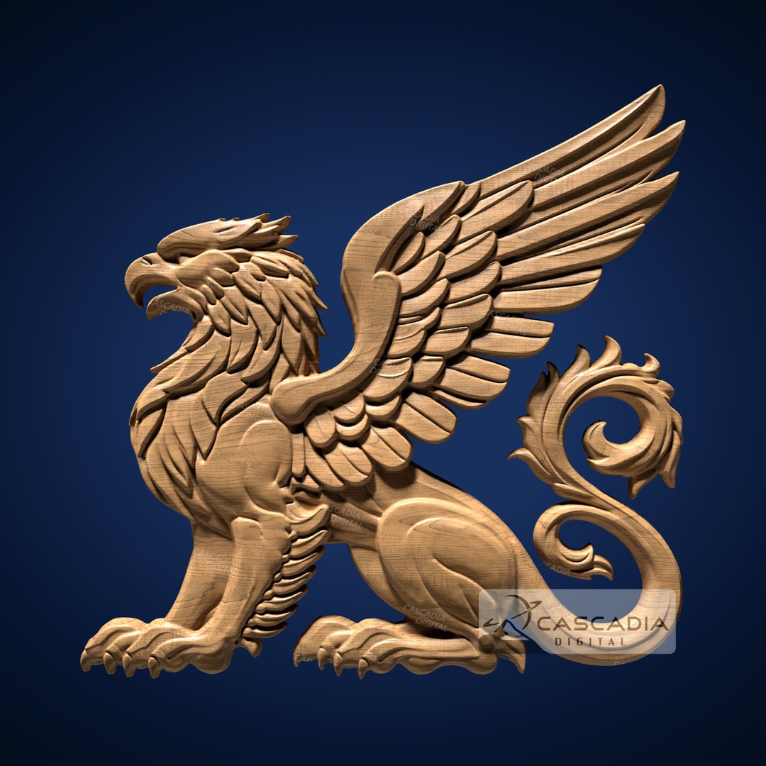 Griffin 3D STL File for CNC Router, 3D Print, Casting, Wood Carving ...