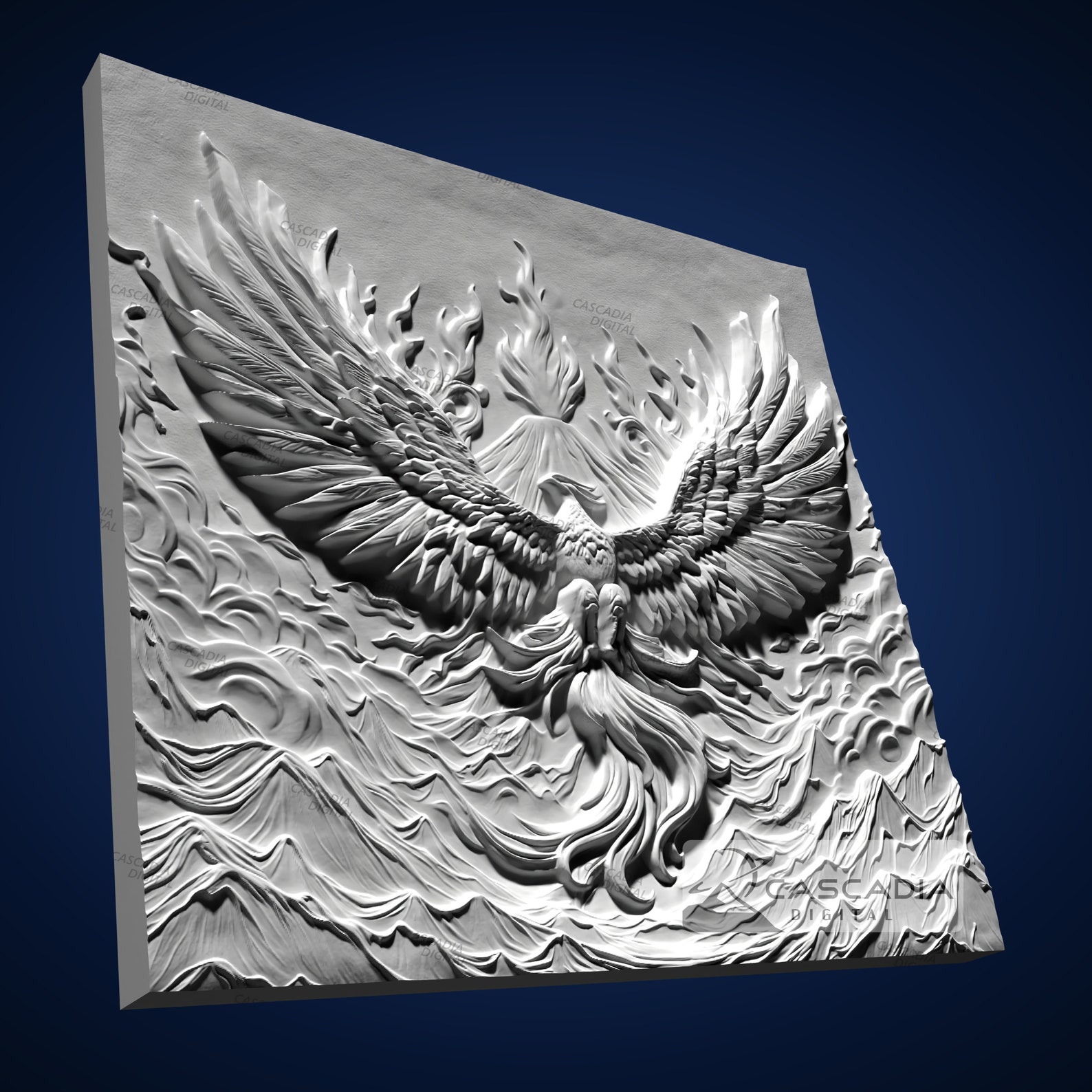 Phoenix Volcano - STL Model for CNC Router and 3D Printing - Etsy
