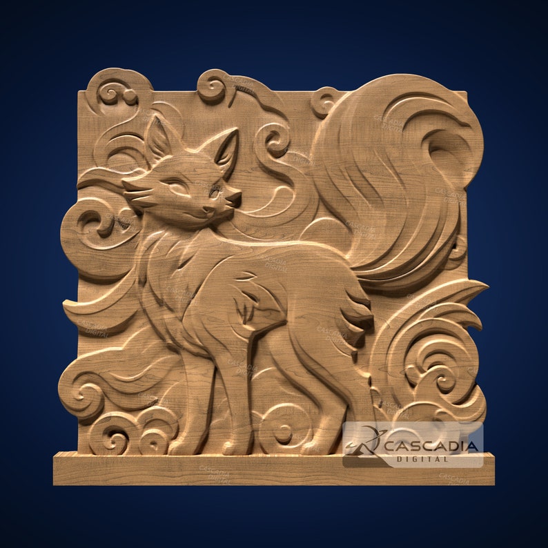 Fox Wolf Dog 3D STL File for CNC Router, 3D Print, Casting, Wood ...