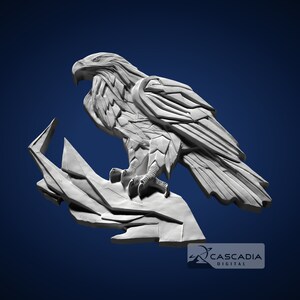 Bald Eagle Geometric 3D STL File for CNC Router, 3D Print, Casting ...