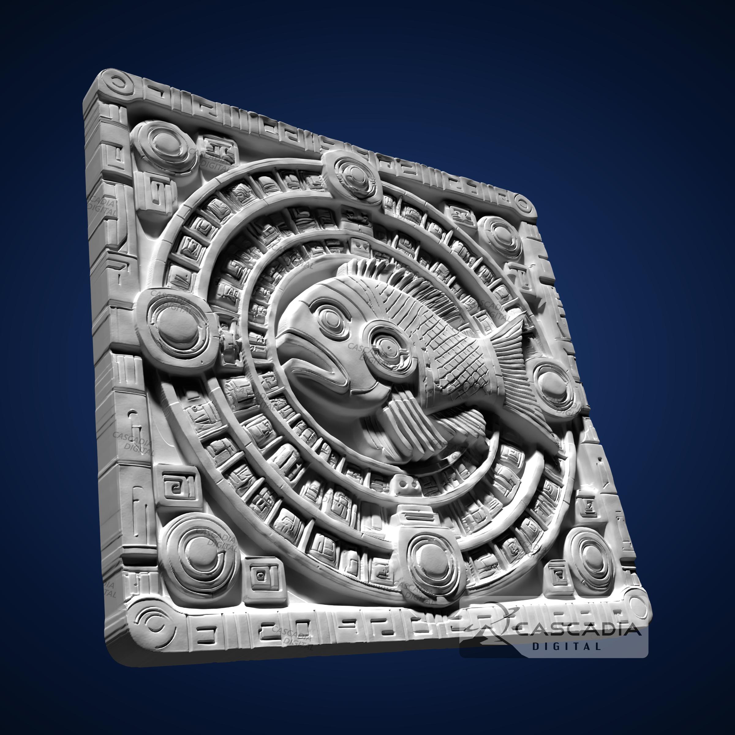 Fish Aztec - STL Model for CNC Router and 3D Printing - Etsy