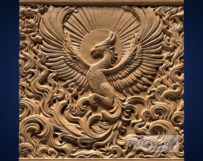Phoenix Sun and Smoke - STL Model for CNC Router and 3D Printing - Etsy ...
