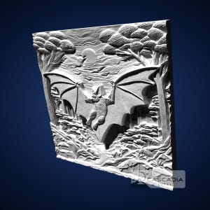 Bat Moon - STL Model for CNC Router and 3D Printing - Etsy