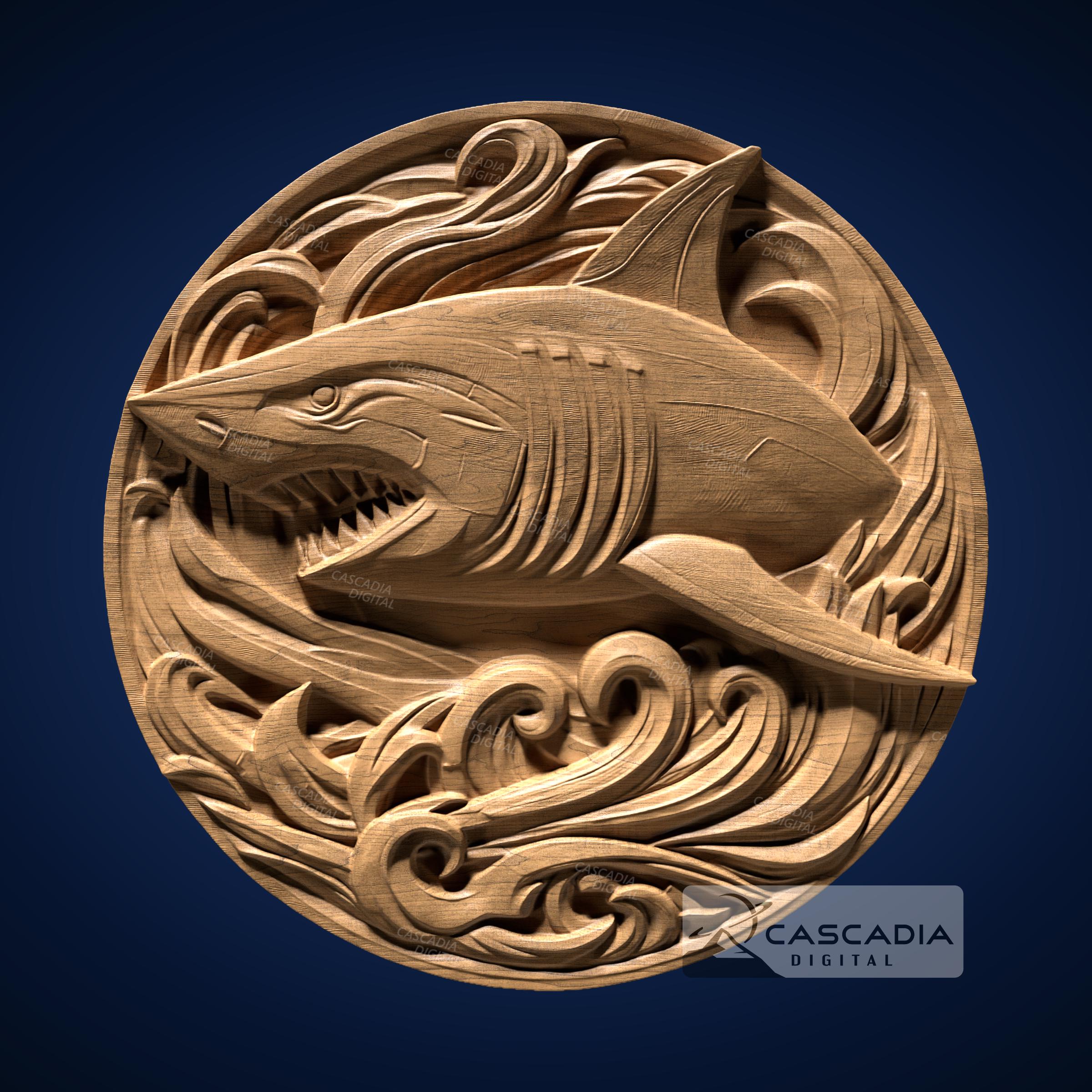 Shark Round - STL Model for CNC Router and 3D Printing - Etsy