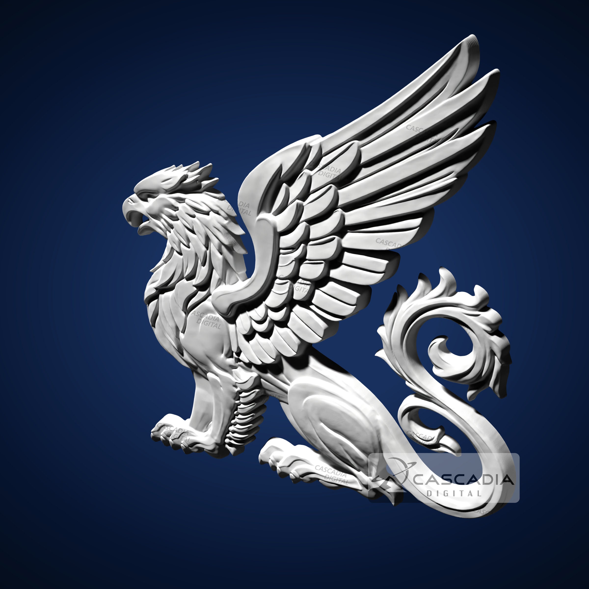 Griffin 3D STL File for CNC Router, 3D Print, Casting, Wood Carving ...