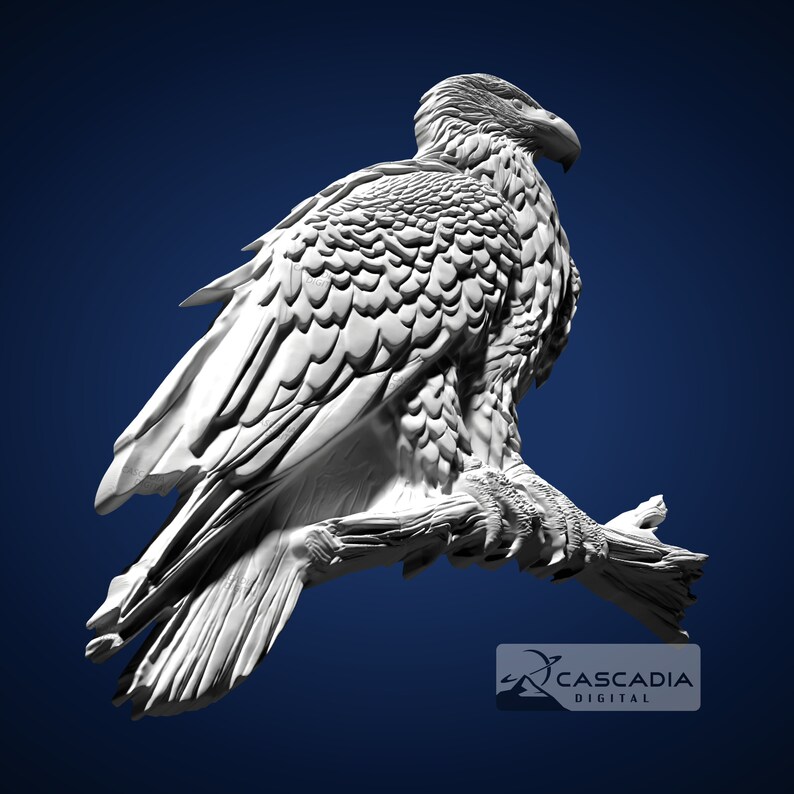 Bald Eagle Perched - STL Model for CNC Router and 3D Printing - Etsy UK