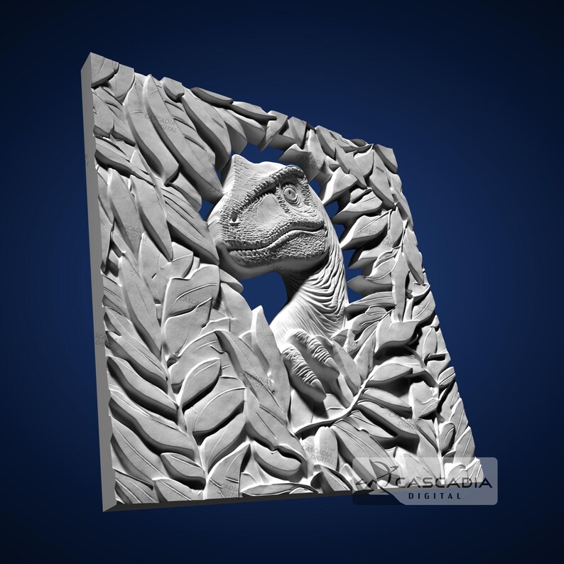 Raptor in Leaves - STL Model for CNC Router and 3D Printing - Etsy Canada