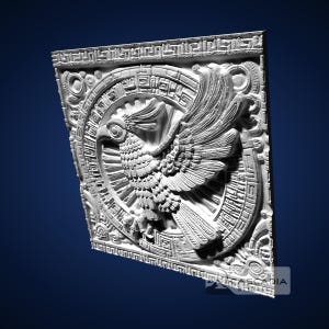 Archivo STL 3D de pájaro azteca maya para enrutador CNC, impresión 3D ...