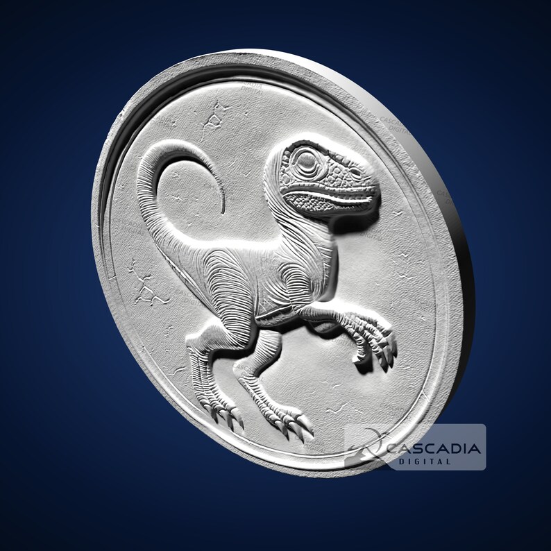 Velociraptor Hatchling Round 3D STL File for CNC Router, 3D Print ...
