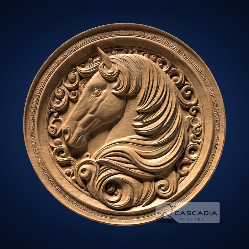Caballo redondo - Modelo STL 3D para impresión CNC/3D - Animal salvaje ...