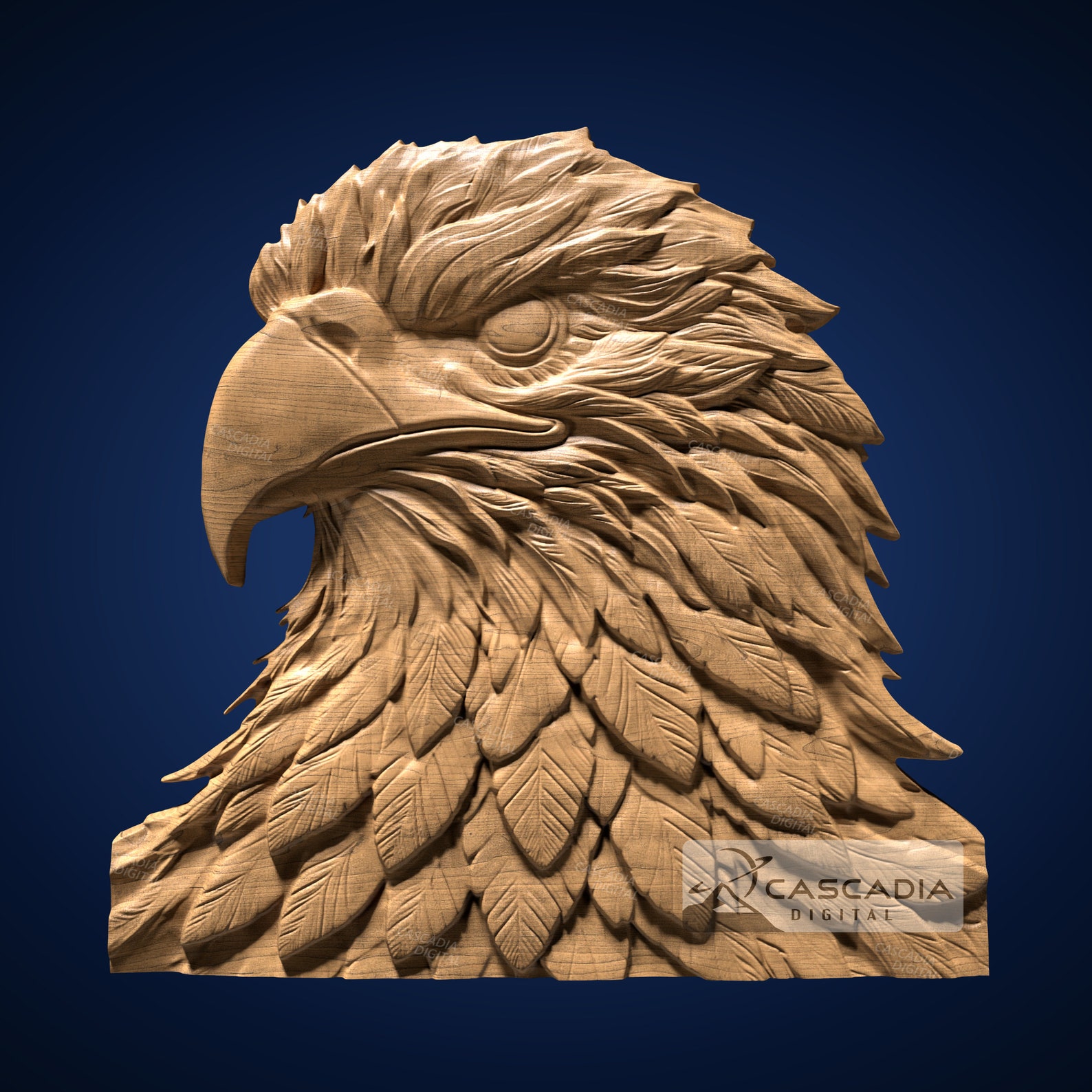 Eagle Head 3D STL File for CNC Router, 3D Print, Casting, Wood Carving ...