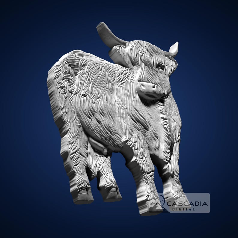 Highland Cow Steer - STL Model for CNC Router and 3D Printing - Etsy