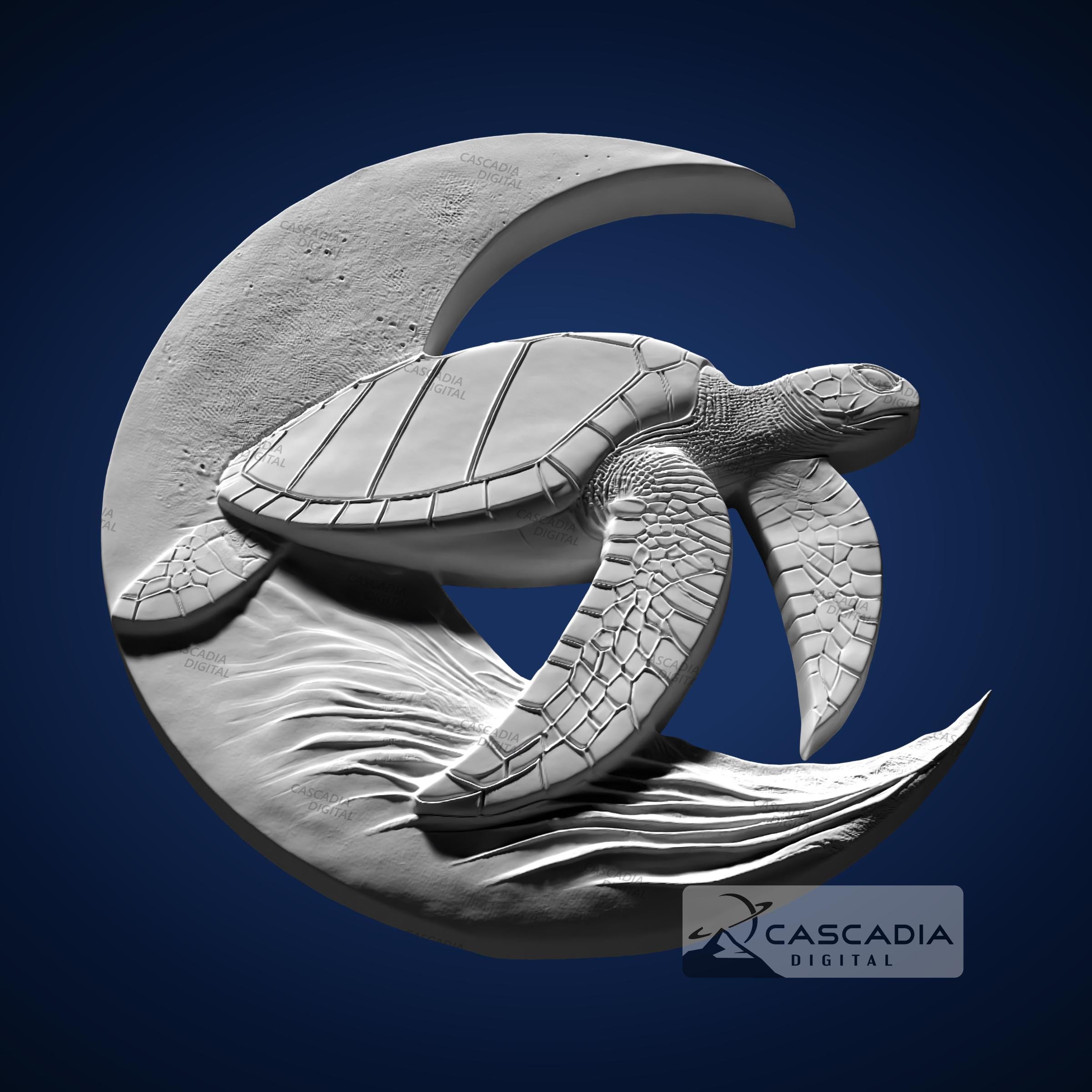 Sea Turtle Moon - STL Model for CNC Router and 3D Printing - Etsy