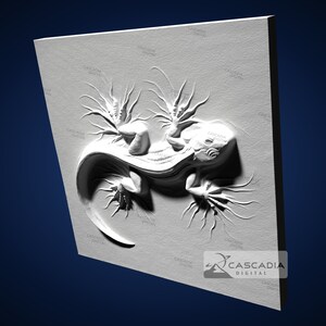 Electric Lizard 3D STL File for CNC Router, 3D Print, Casting, Wood ...