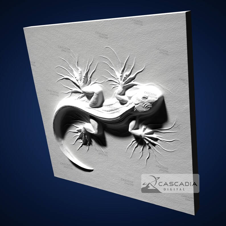 Electric Lizard 3D STL File for CNC Router, 3D Print, Casting, Wood ...