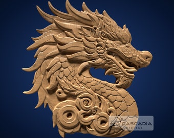 Chinese Dragon Head - STL Model for CNC Router and 3D Printing - Etsy