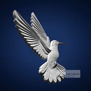 Hummingbird 3D STL File for CNC Router, 3D Print, Casting, Wood Carving ...