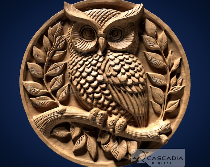 Owl Round - STL Model for CNC Router and 3D Printing - Etsy
