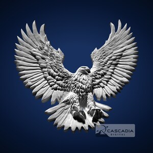 Bald Eagle in Flight 3D STL File for CNC Router, 3D Print, Casting ...