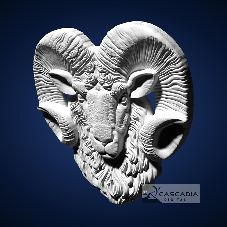 Ram Head - STL Model for CNC Router and 3D Printing - Etsy