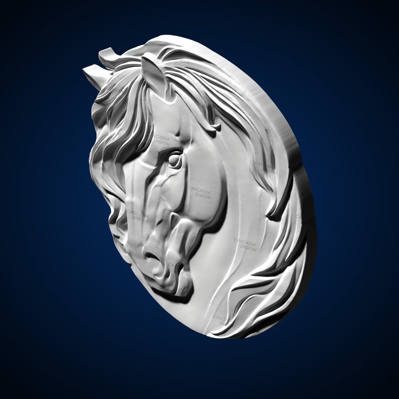 Horse Head 3D STL File for CNC Router, 3D Print, Casting, Wood Carving ...