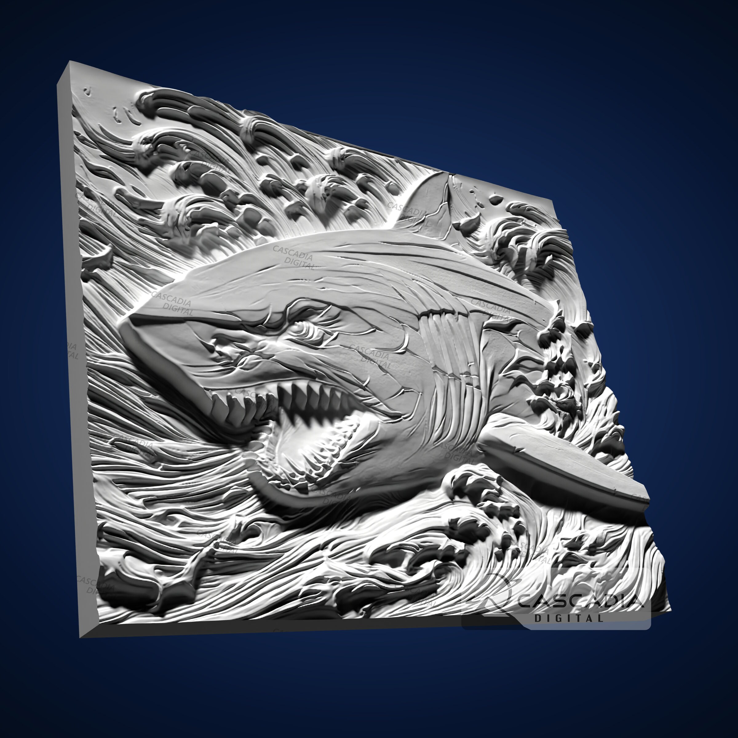 Shark Attack Waves - STL Model for CNC Router and 3D Printing - Etsy