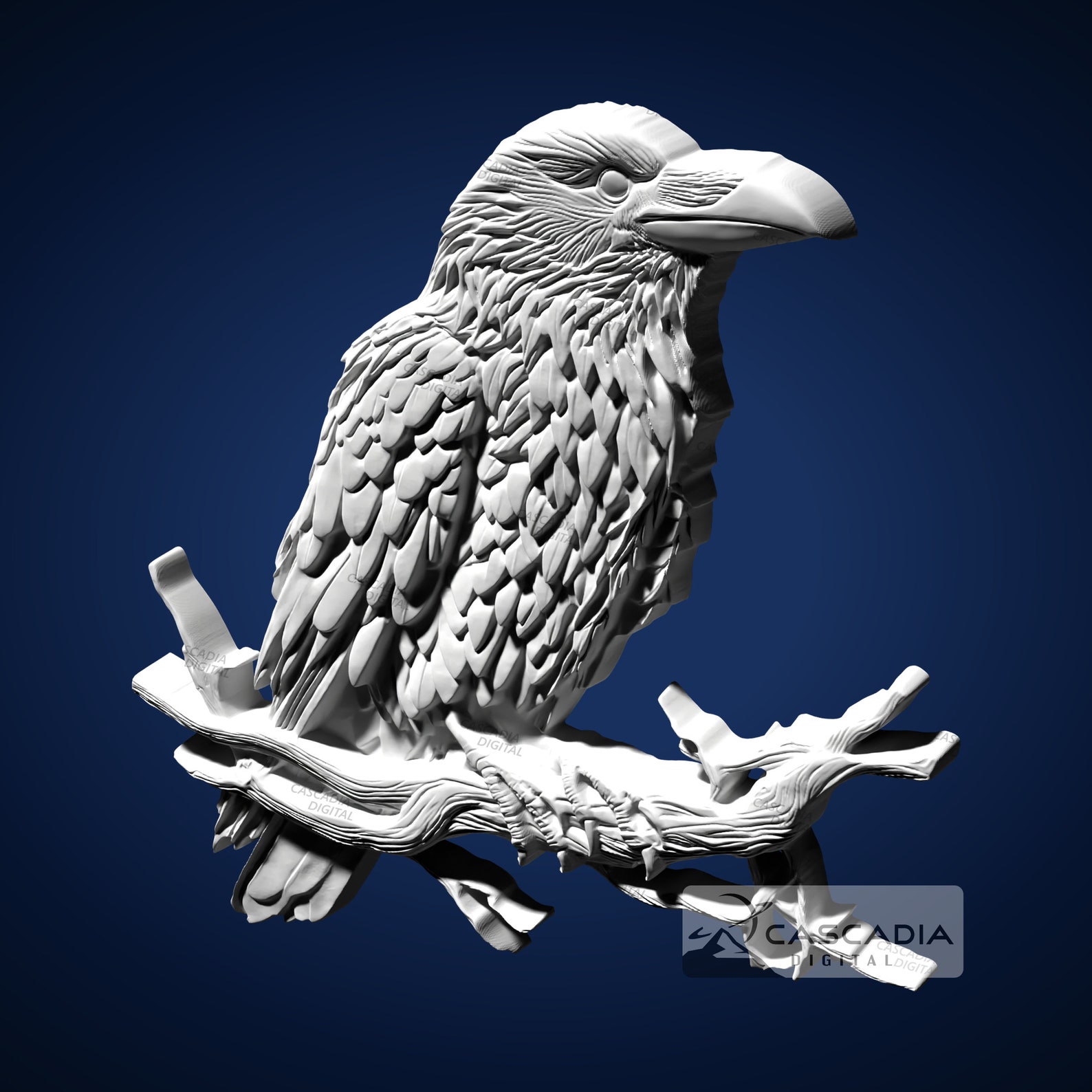 Raven Perched - STL Model for CNC Router and 3D Printing - Etsy Canada