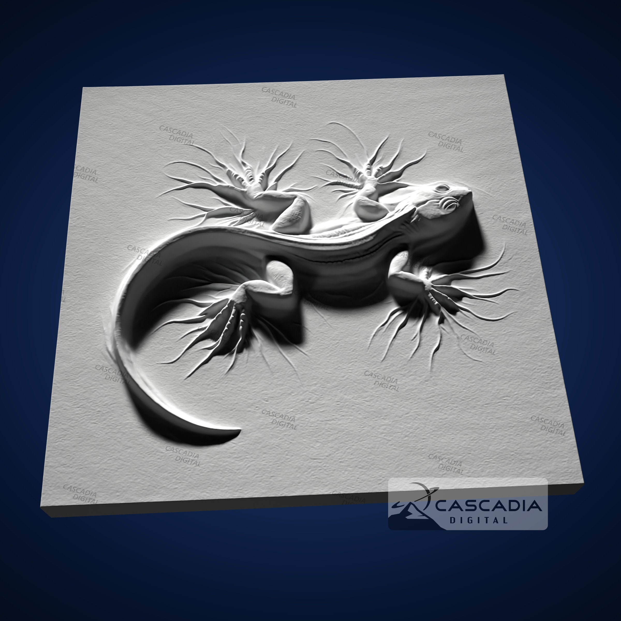 Electric Lizard 3D STL File for CNC Router, 3D Print, Casting, Wood ...