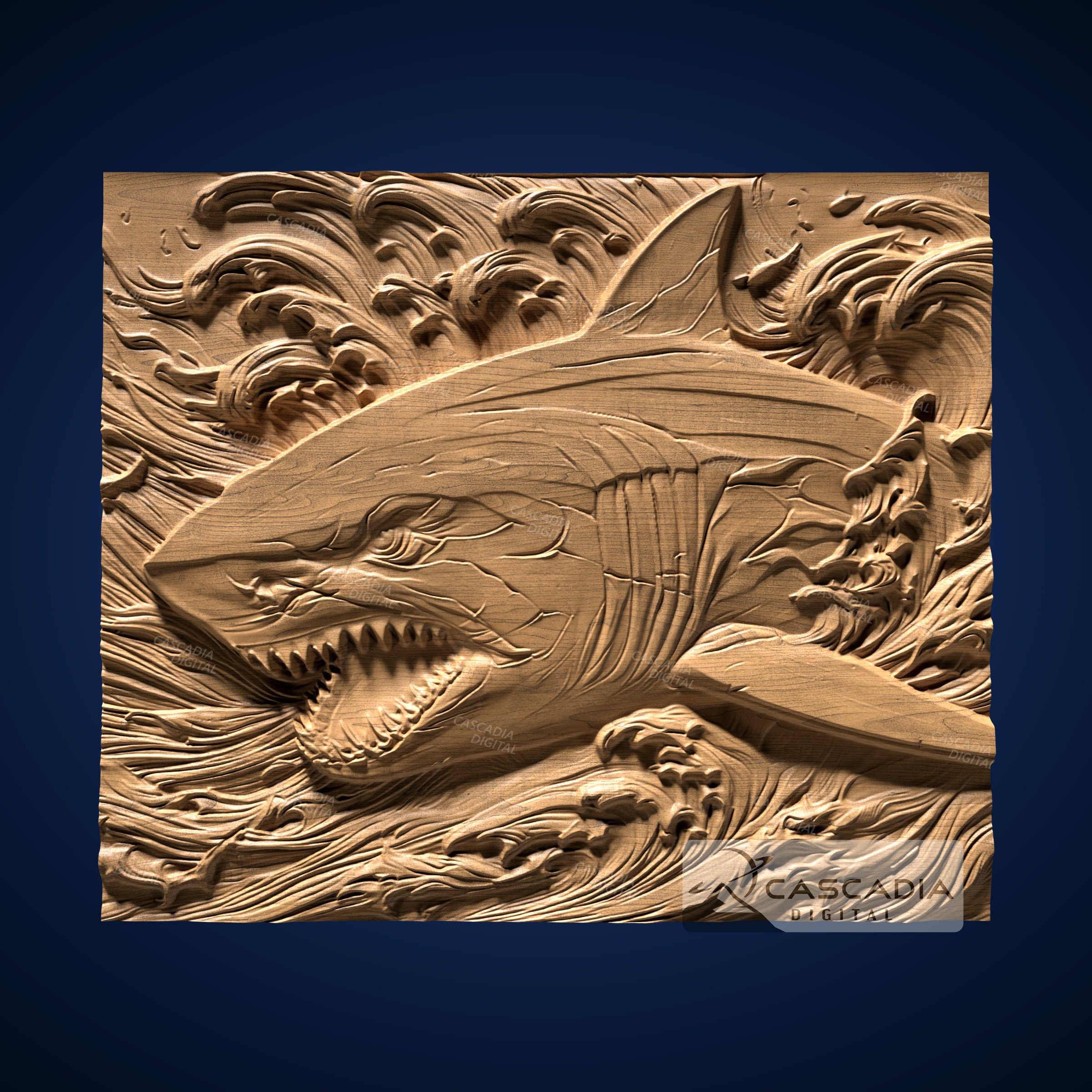 Shark Attack Waves - STL Model for CNC Router and 3D Printing - Etsy