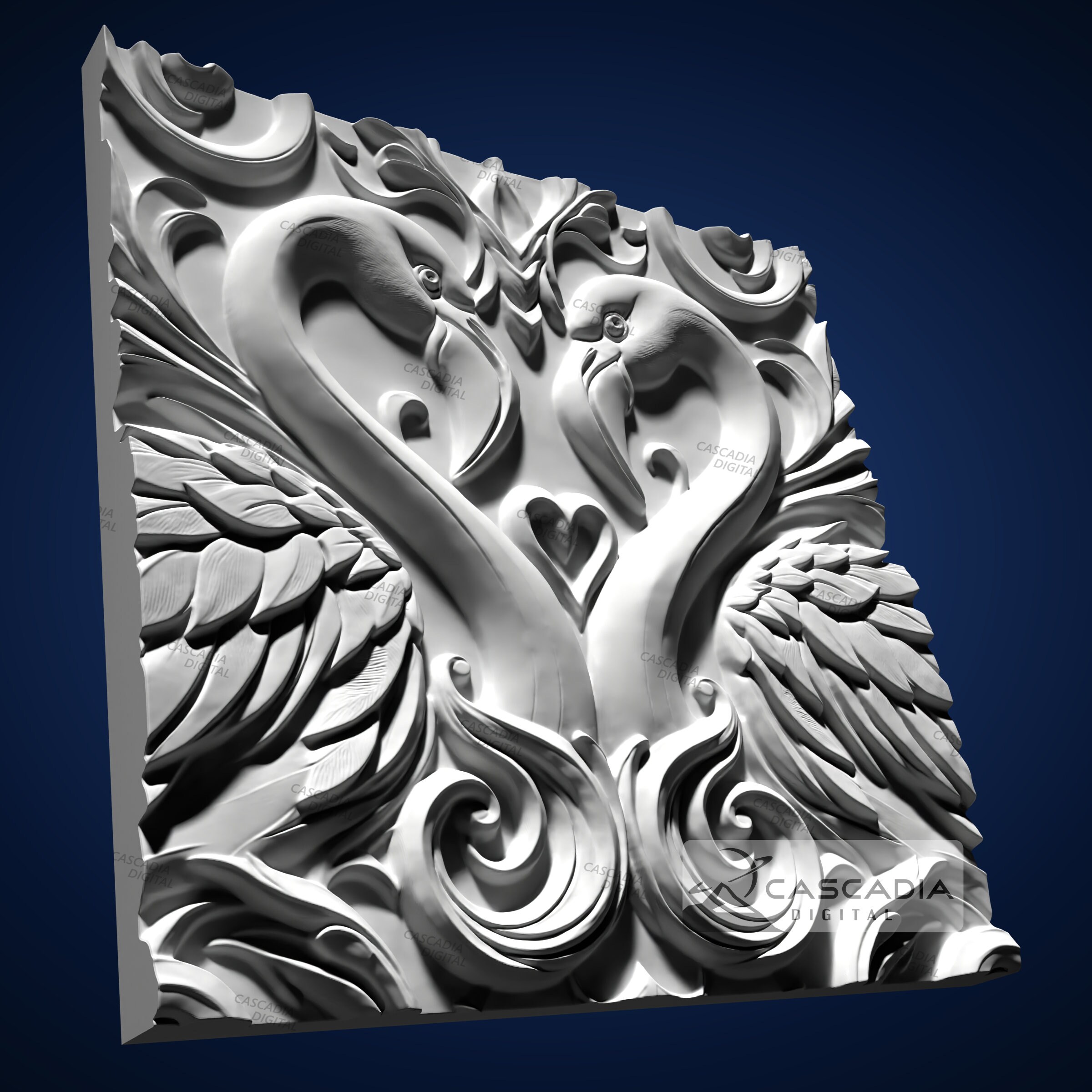 Flamingo Love 3D STL File for CNC Router, 3D Print, Casting, Wood ...