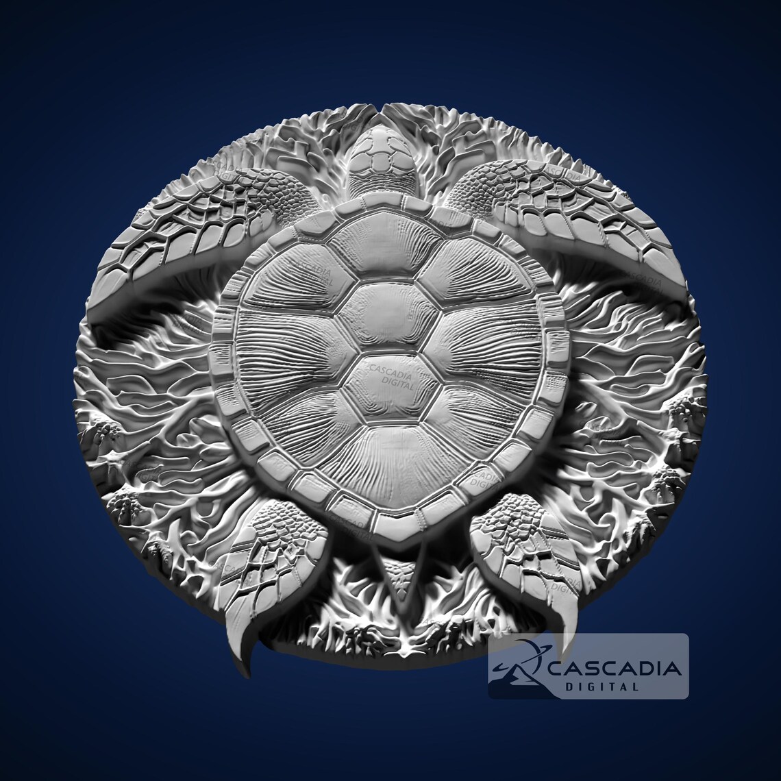 Sea Turtle Round - STL Model for CNC Router and 3D Printing - Etsy