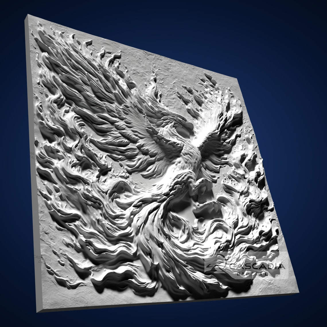 Phoenix in Flames - STL Model for CNC Router and 3D Printing - Etsy