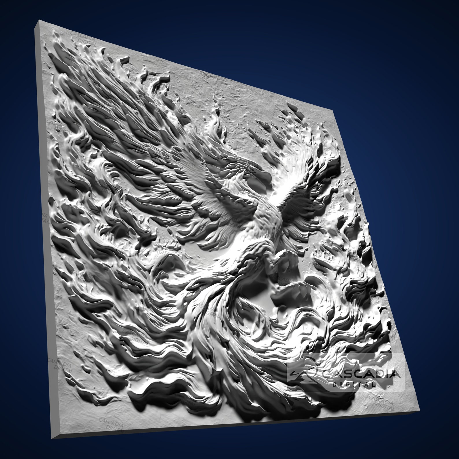 Phoenix in Flames - STL Model for CNC Router and 3D Printing - Etsy